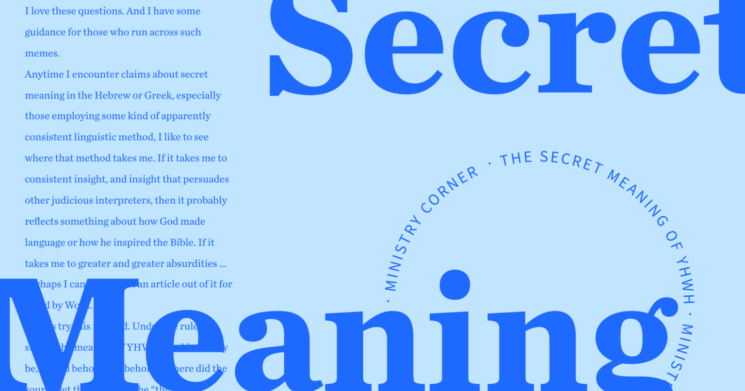 The Secret Meaning of YHWH