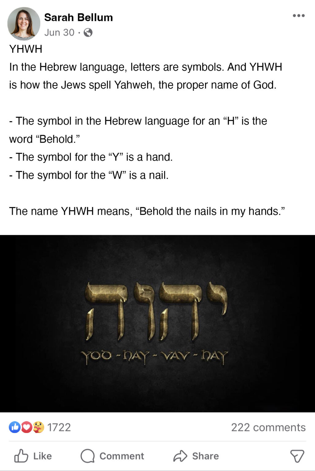 The Secret Meaning of YHWH