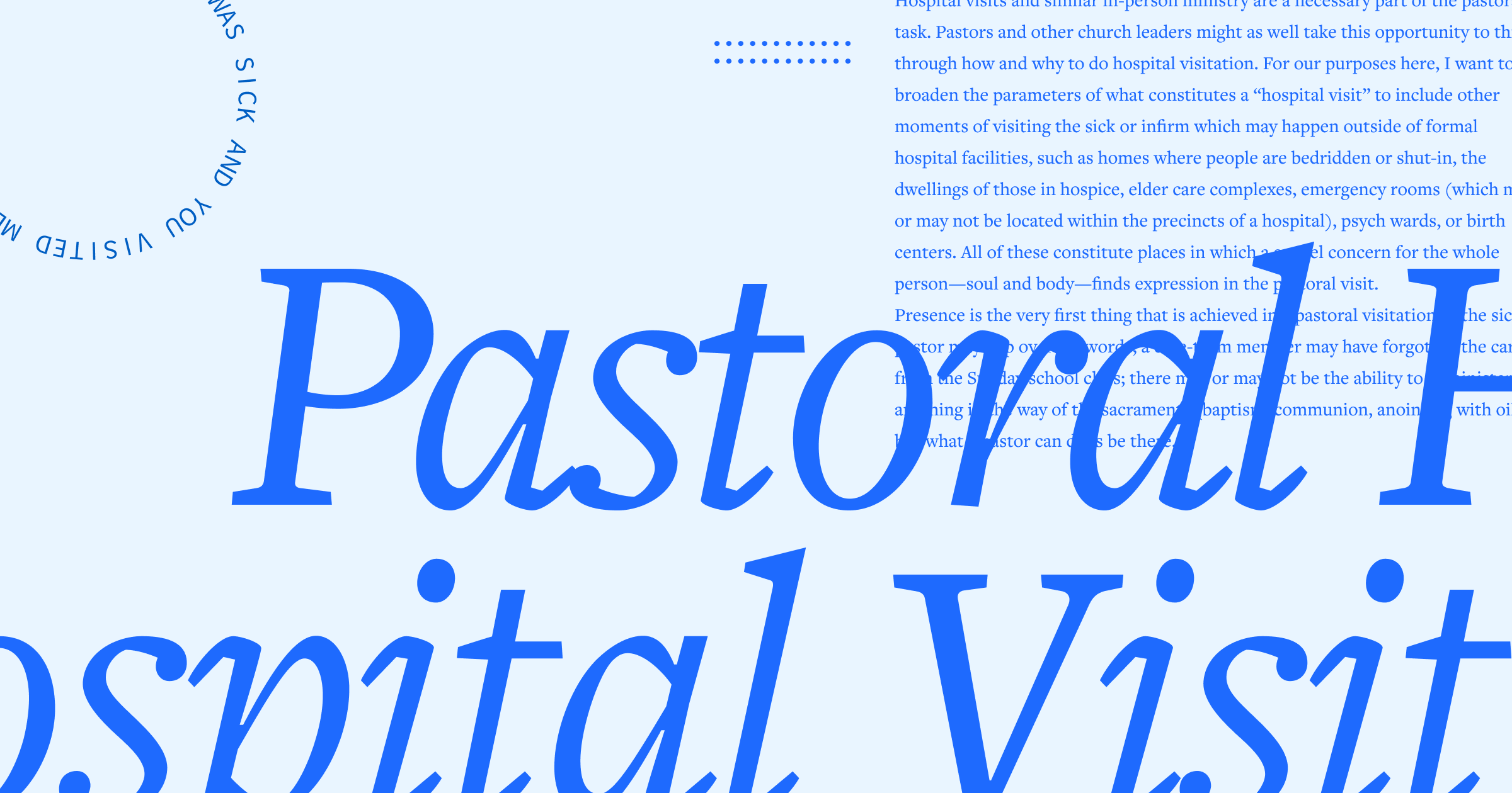 How to Plan a Pastoral Hospital Visit